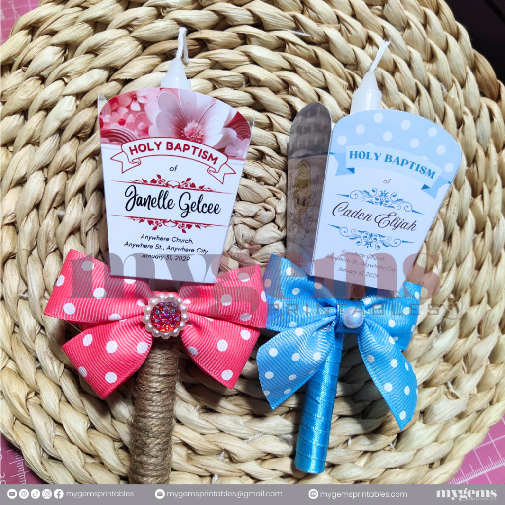 40 Designs | Christening Candle Wax Catcher Template | Canva Editable ...