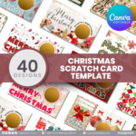 30 Designs | Christmas Themed Scratch Card Template | Canva Editable ...
